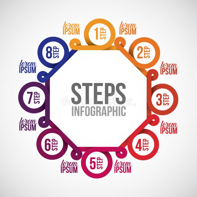 Steps Options and Infographic Design Stock Vector - Illustration of ...