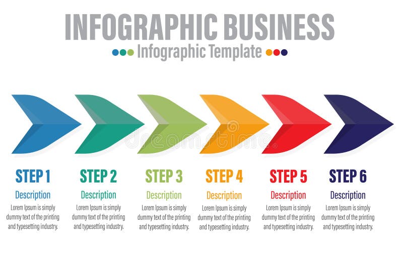 6 Steps Ore Six 6 Option Business Data Visualization. Process Chart ...