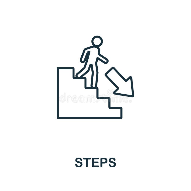 Steps Outline Icon. Thin Line Concept Element from Fire Safety Icons ...