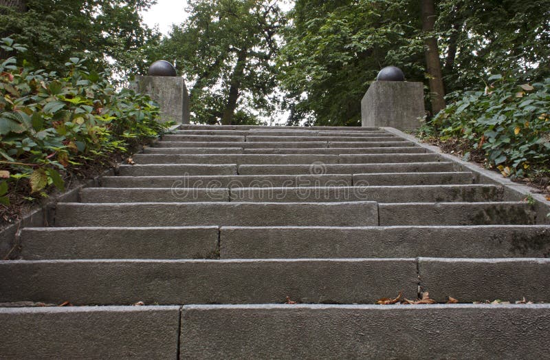 Steps in park stock photo. Image of fall, path, trees - 50048864