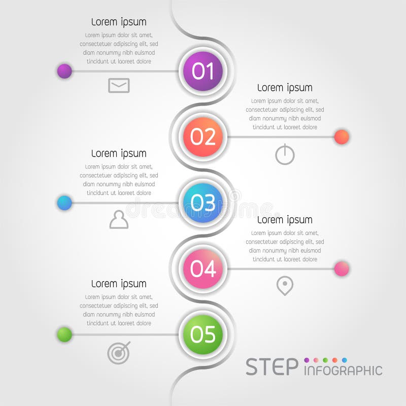 4 Steps Process Color Graphic Elements Infographic,vector Illustration ...