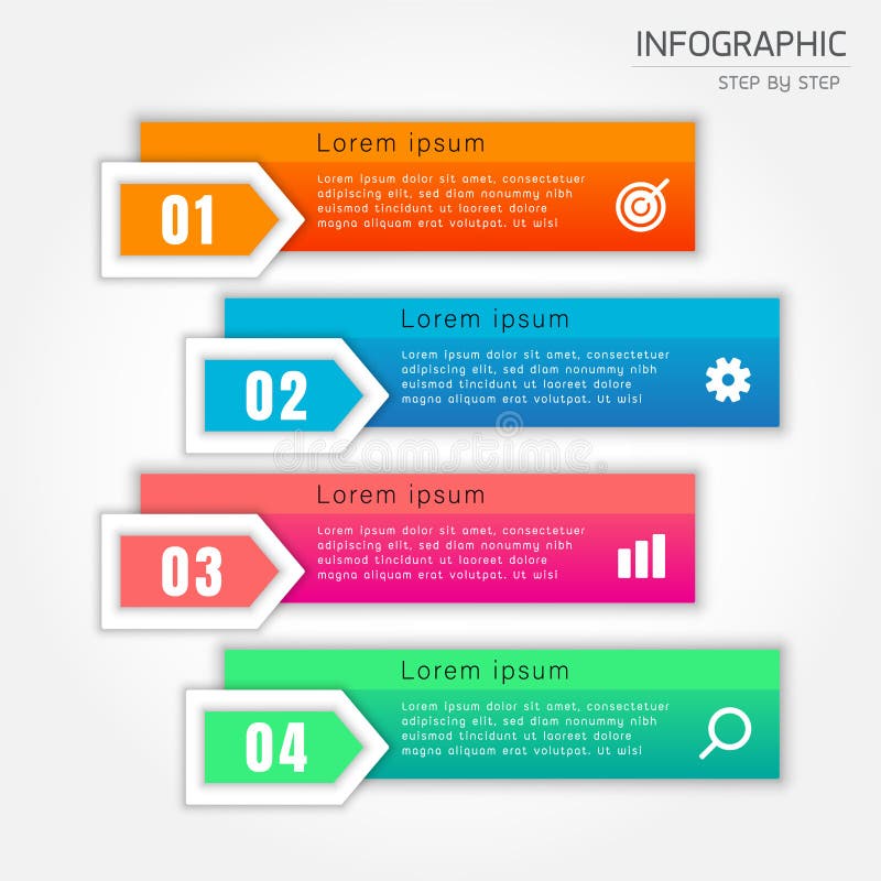 4 Steps Process Color Graphic Elements Infographic,vector Illustration ...