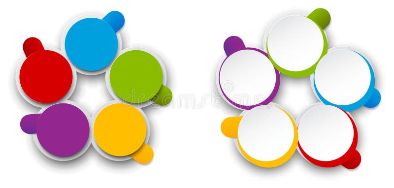 5 Steps Process Empty Circle Infographic Template for Business ...