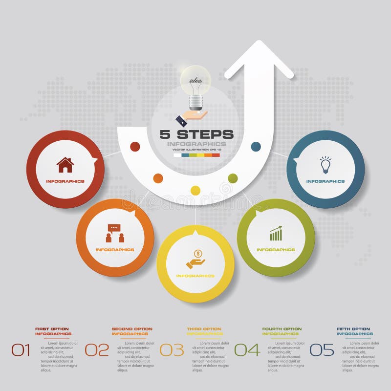 5 Steps Process Infographics Element for Presentation. Stock Vector ...