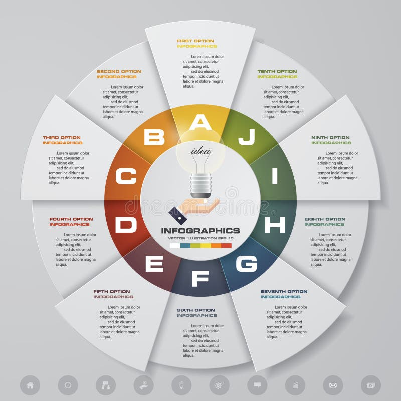 10 Steps Process. Simple&Editable Abstract Design Element Stock Vector ...