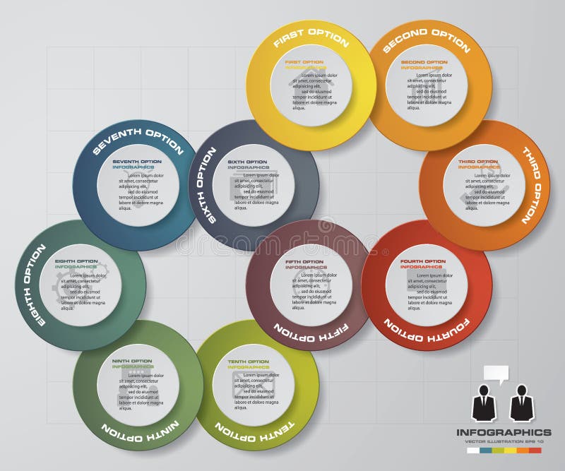 10 Steps Process. Simple&Editable Abstract Design Element. Vector Stock ...