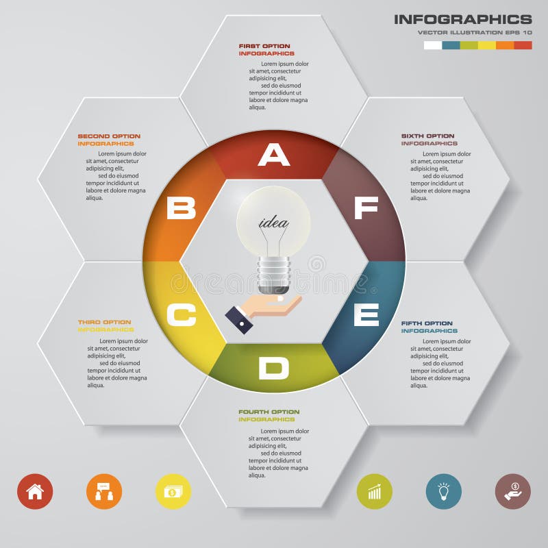 6 Steps Process. Simple&Editable Abstract Design Element. Vector Stock ...