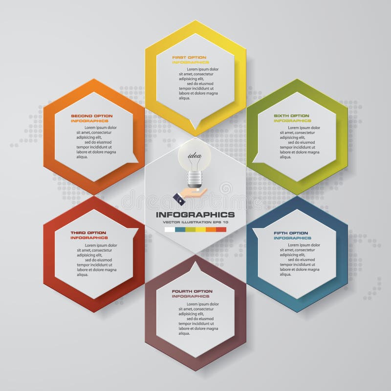 6 Steps Process. Simple&Editable Abstract Design Element. Vector Stock ...