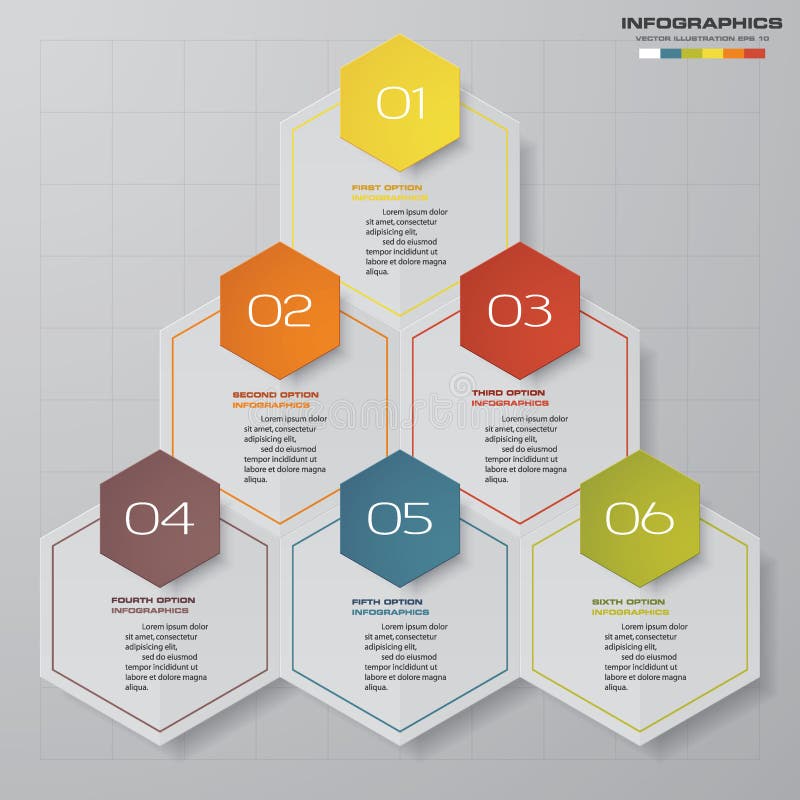 6 Steps Process. Simple&Editable Abstract Design Element. Vector Stock ...