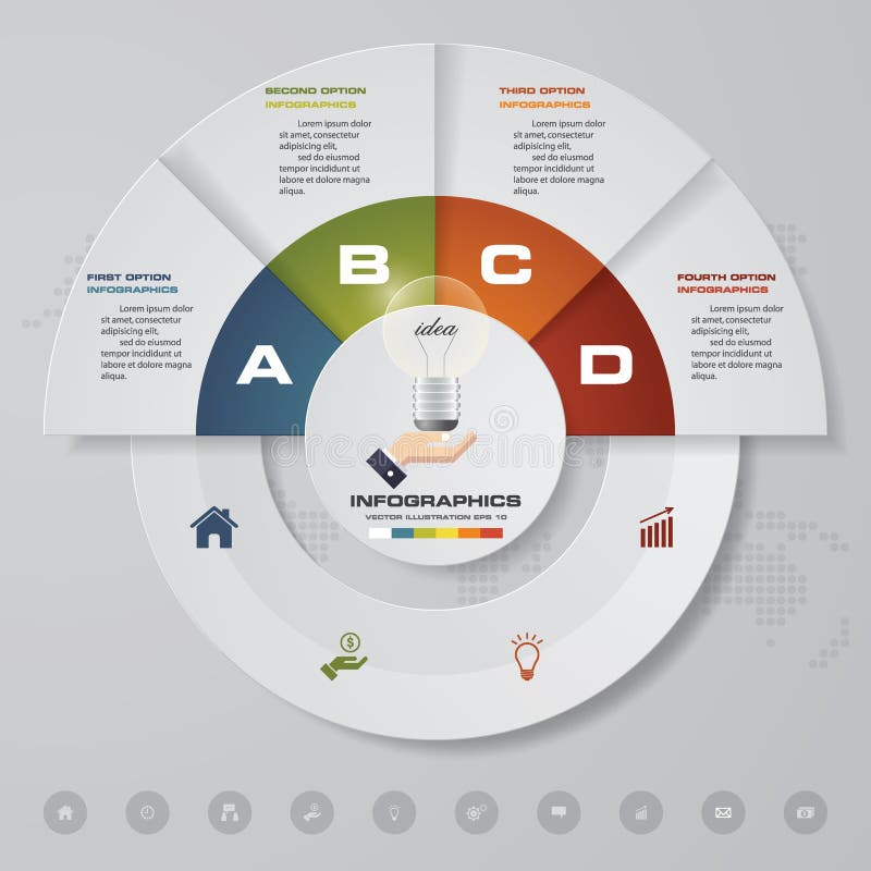 4 Steps Process. Simple&Editable Abstract Design Element. Vector Stock ...