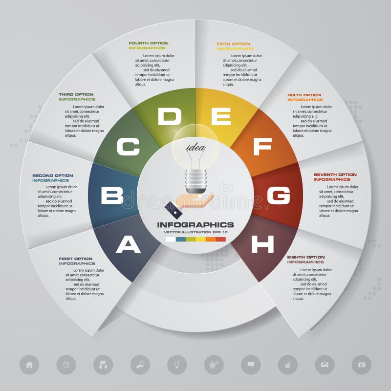 8 Steps Process. Simple&Editable Abstract Design Element. Vector Stock ...