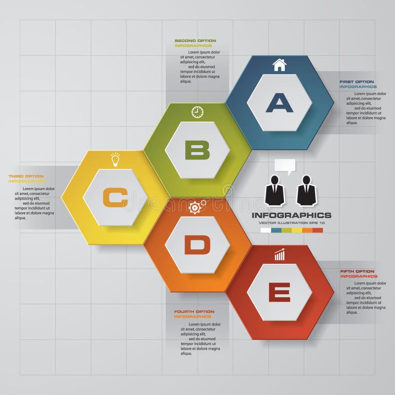5 Steps Process. Simple&Editable Vector Presentation Template Stock ...