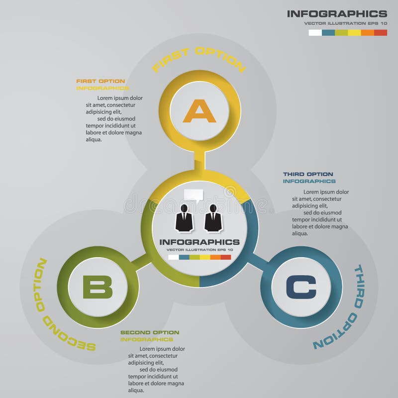 3 Steps Process. Simple Vector Template Stock Vector - Illustration of ...