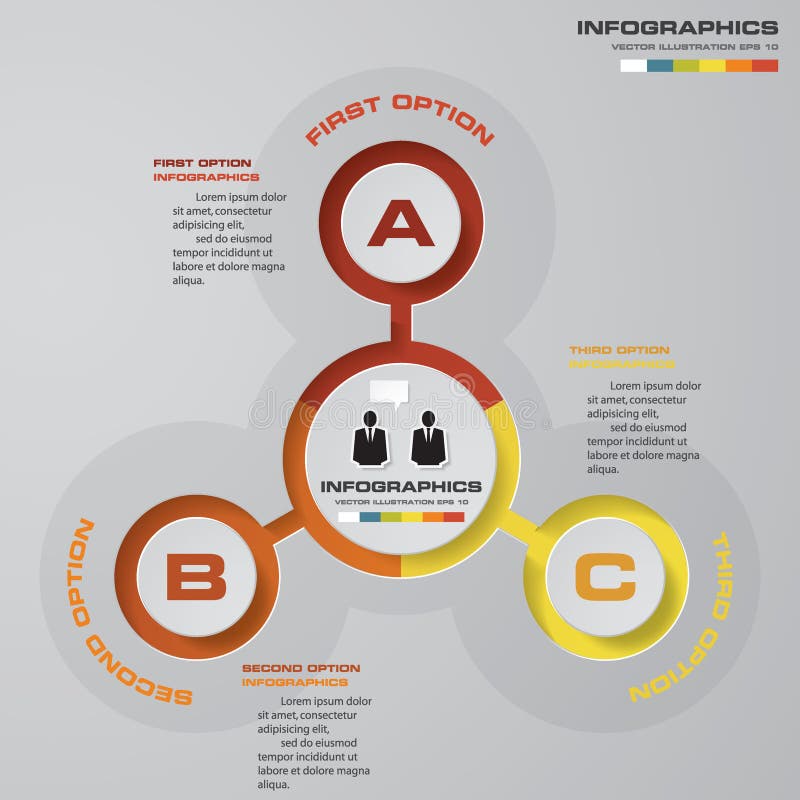 3 Steps Process. Simple Vector Template. Stock Vector - Illustration of ...
