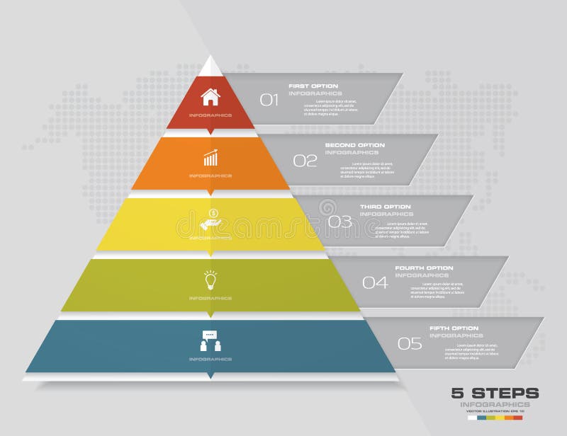 5 Steps Pyramid with Free Space for Text on Each Level. Infographics ...