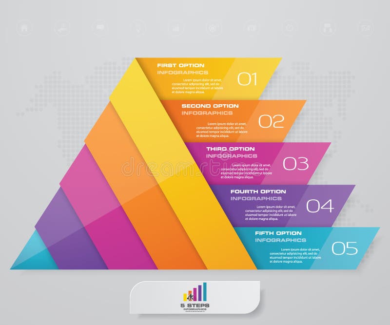 5 Steps Pyramid with Free Space for Text on Each Level. Infographics ...