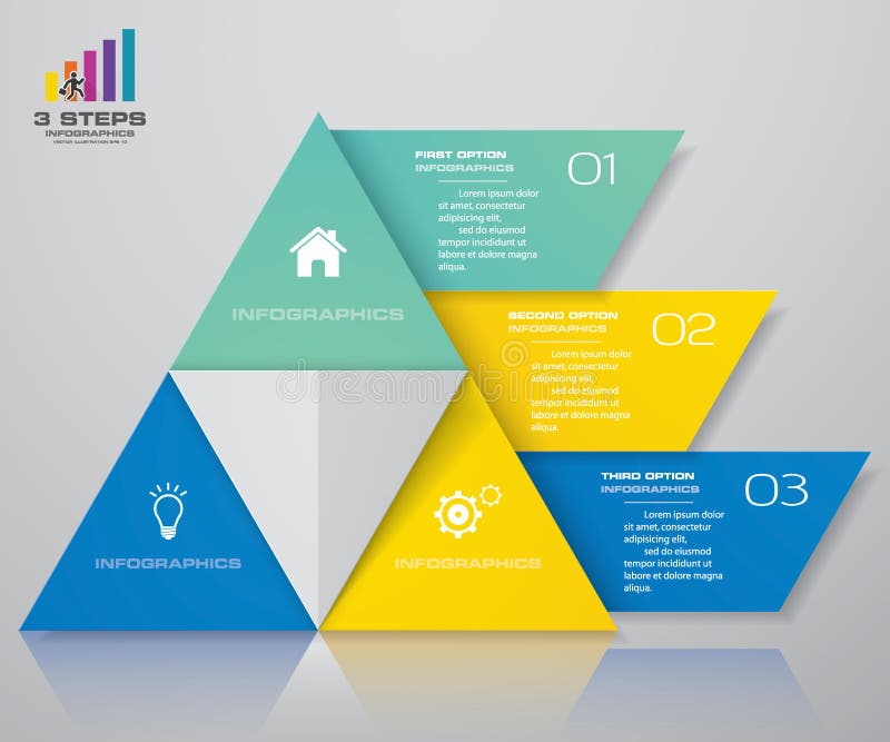 3 Steps Pyramid with Free Space for Text on Each Level. Infographics ...