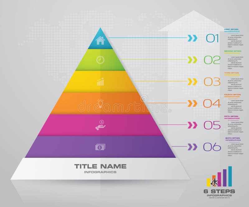 6 Steps Pyramid with Free Space for Text on Each Level. Stock Vector ...
