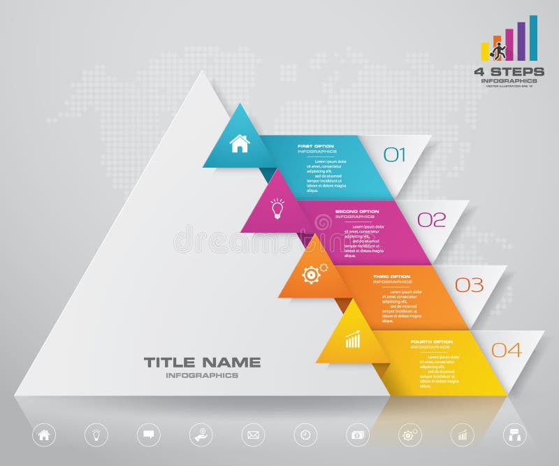 4 Steps Pyramid with Free Space for Text on Each Level. Stock Vector ...