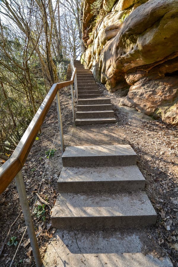 Steps and Railing Up a Hill in the Ravine Schwarzachklamm Stock Photo ...