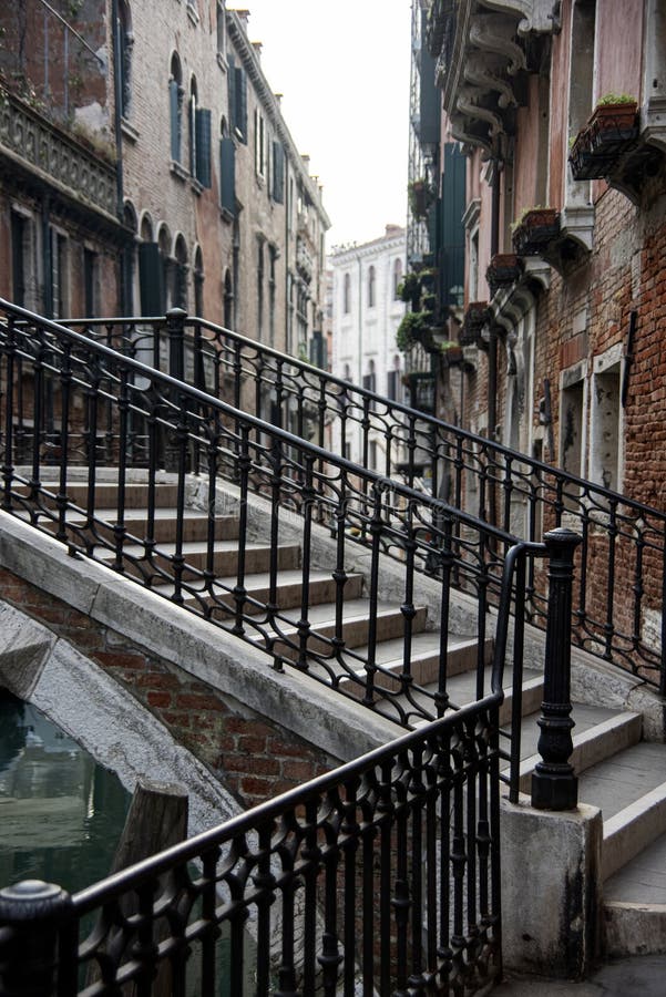 Bridge and Steps in Venice. Stock Image - Image of venezia, iron: 345541173