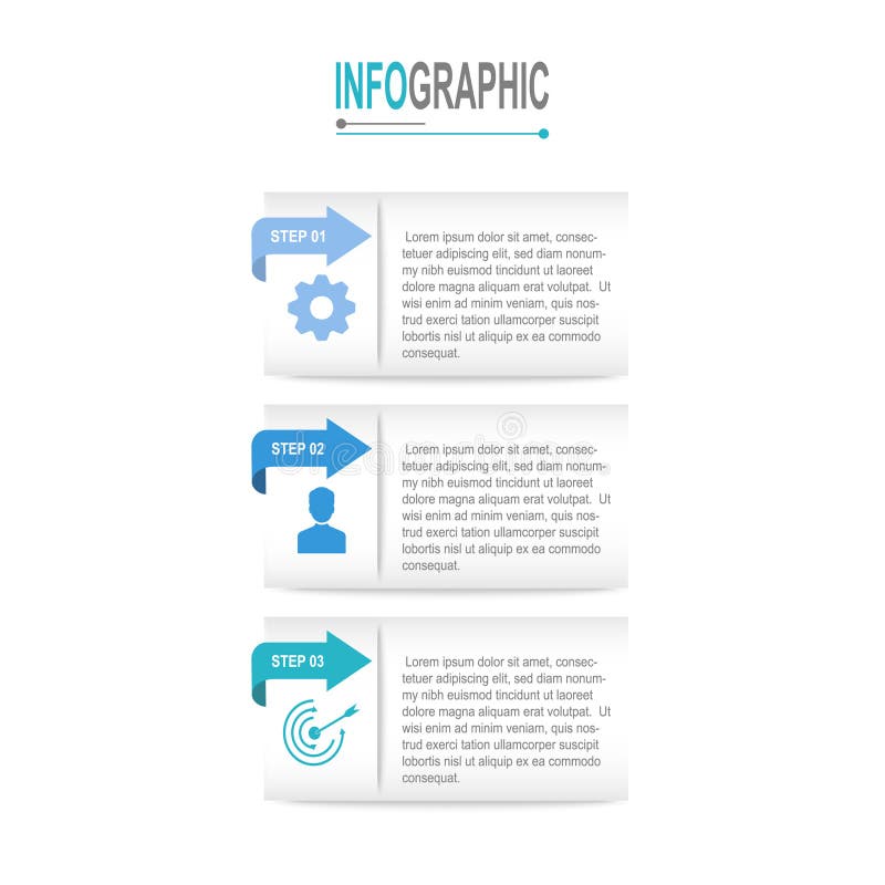 3 Steps Rectangle Infographic Template Business Data Illustration Stock ...