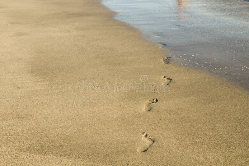 Steps on the sand stock image. Image of natural, footprints - 190385133
