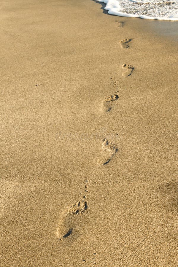 Steps on the sand stock image. Image of natural, footprints - 190385133