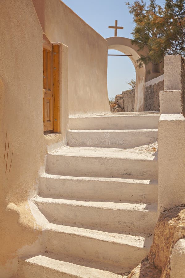 Steps in Santorini, Greece stock image. Image of travel - 41474095
