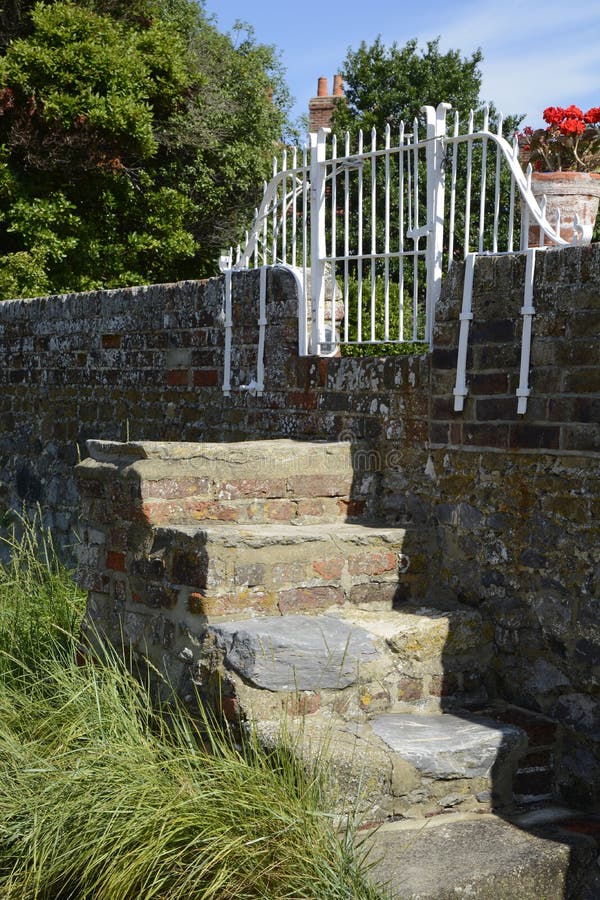Steps in Sea Wall at Bosham. Sussex. England Stock Image - Image of ...