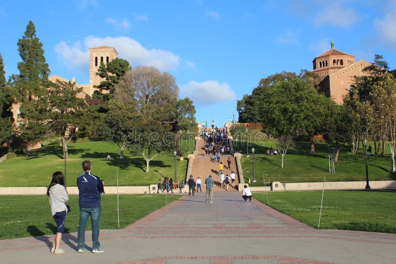Prospective College Student and Parent View the Janss Steps at the ...