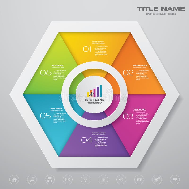 6 Steps Simple&editable Process Chart Infographics Element. Stock ...