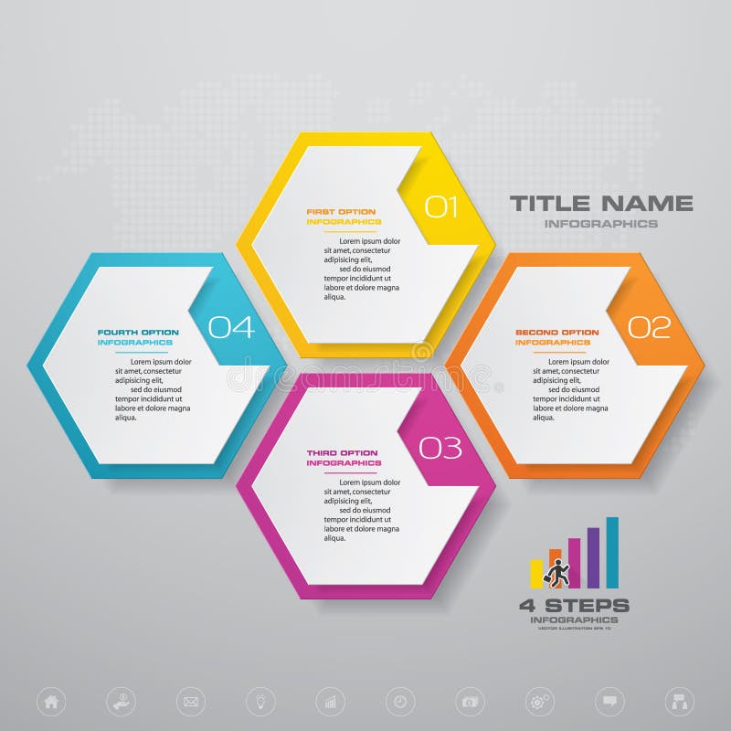 4 Steps Process. Simple&Editable Abstract Design Element. Vector. Stock ...