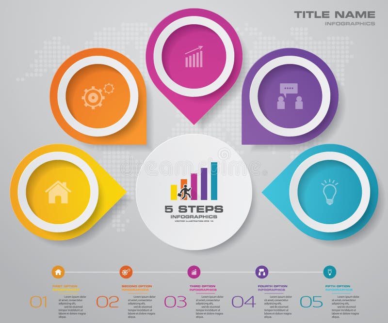 5 Steps Simple&editable Process Chart Infographics Element. Stock ...