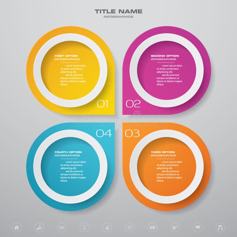 4 Steps Simple&editable Process Chart Infographics Element. Stock ...