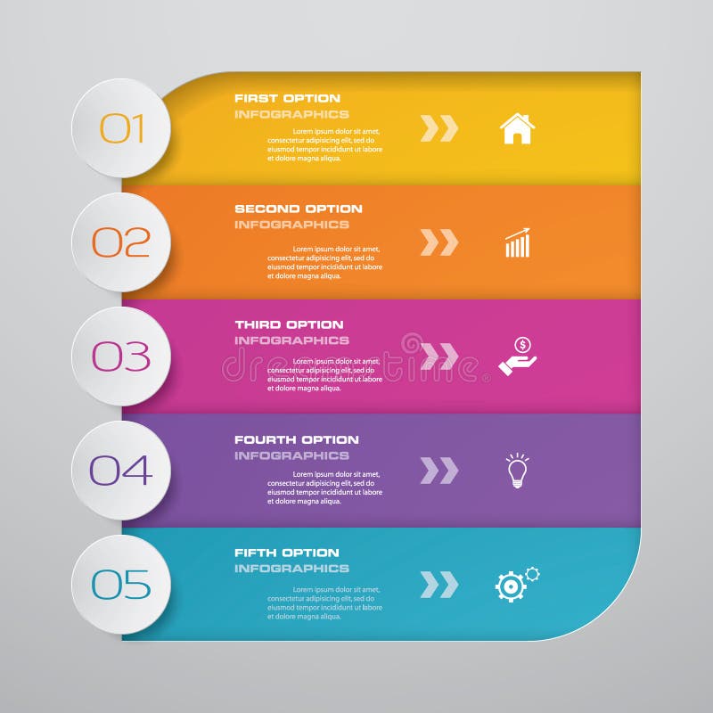 5 Steps Simple&editable Process Chart Infographics Element. Stock ...