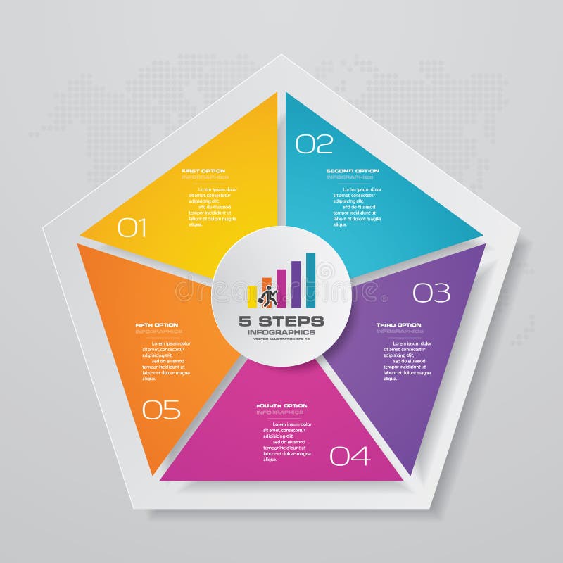 5 Steps Simple&editable Process Chart Infographics Element. Stock ...