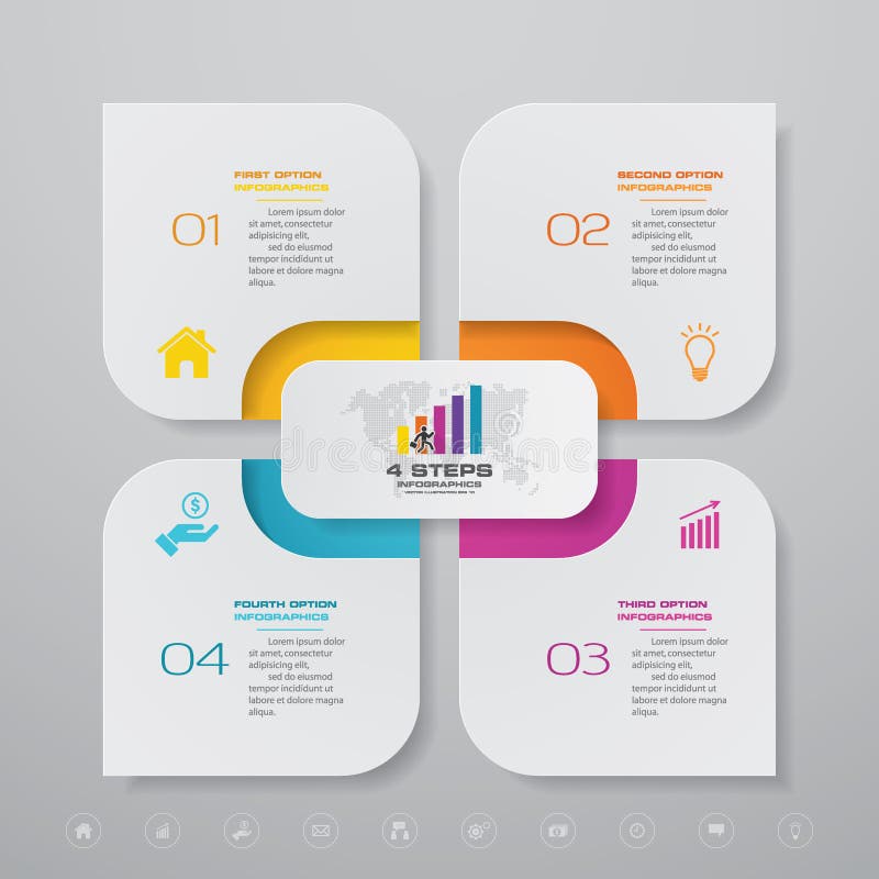 5 Steps Simple&editable Process Chart Infographics Element. Stock ...