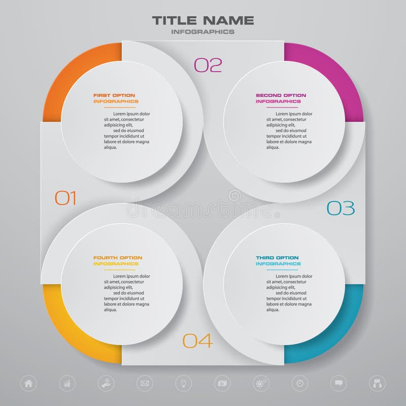 4 Steps Simple&editable Process Chart Infographics Element. Stock ...