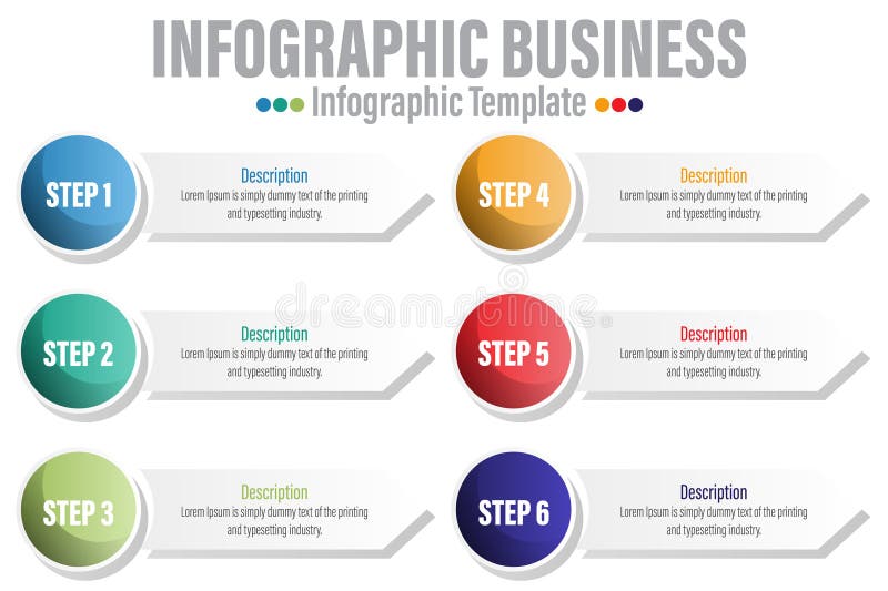 6 Steps, Six 6 Option Paper Note Shape Elements with Steps,road Map ...