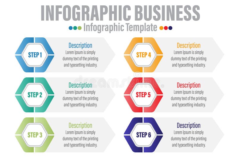 6 Steps, Six 6 Option Paper Note Shape Elements with Steps,road Map ...