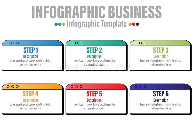 6 Steps, Six 6 Option Paper Note Shape Elements with Steps,road Map ...