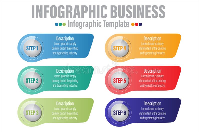 Steps 6 Six or Option 6 Six Infographic Design. Business Infographic ...