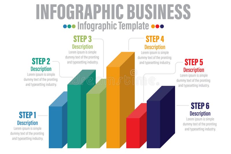 6 Steps or Six Option Vector Creative Infographic of Columns Bar Chart ... 6 Steps or Six Option Vector Creative Infographic of Columns Bar Chart ...