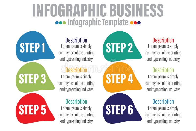 6 Steps or Six 6 Options Infographics Template. Infographics for ...