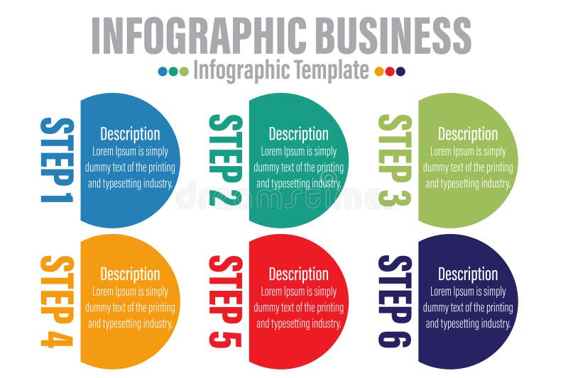 6 Steps, Six 6 Options Infographics Template. Infographics for Business ...