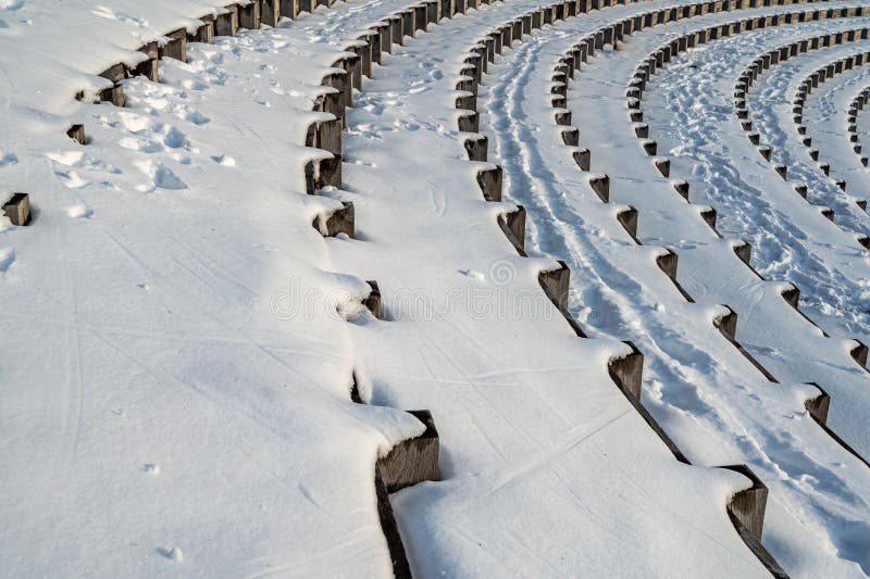 Steps in Snow. Winter Pattern Background Stock Photo - Image of ...