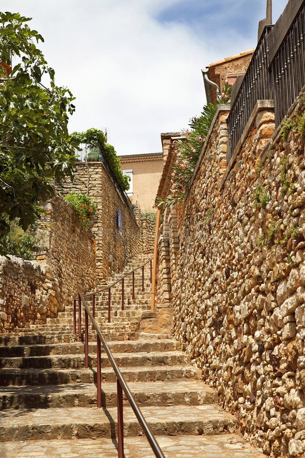 The steps of stone scala stock photo. Image of vaucluse - 44211244