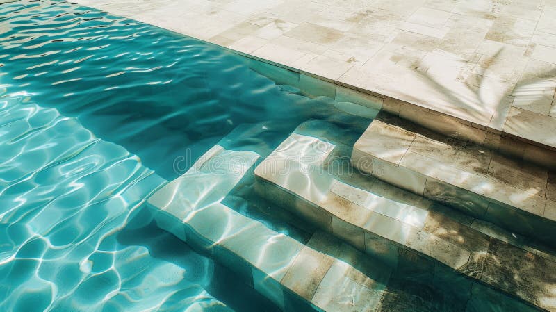 Steps in Swimming Pool Covered with Algae. Stock Photo - Image of ...