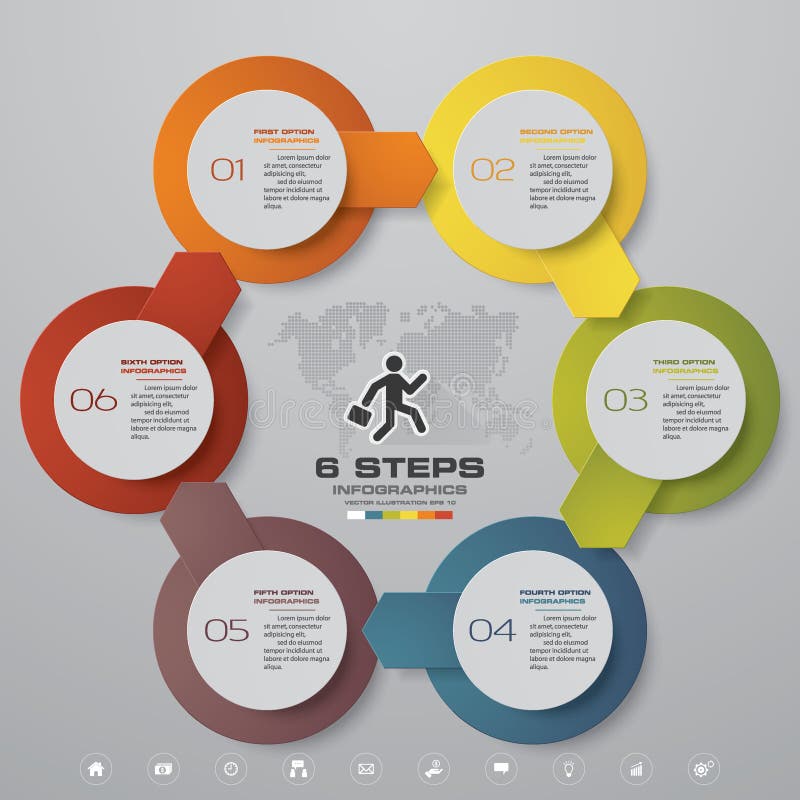 6 Steps Template for Business Presentation. Stock Vector - Illustration ...